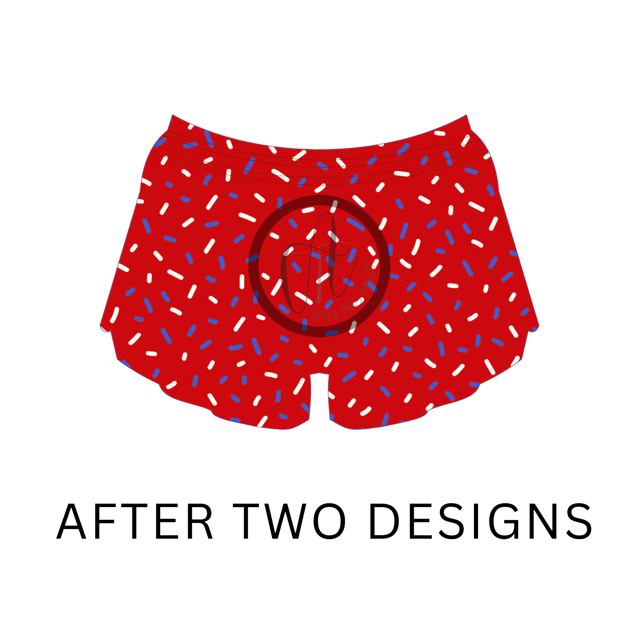 Red Butterfly Sprinkle Shorts PRE-ORDER – After Two Designs
